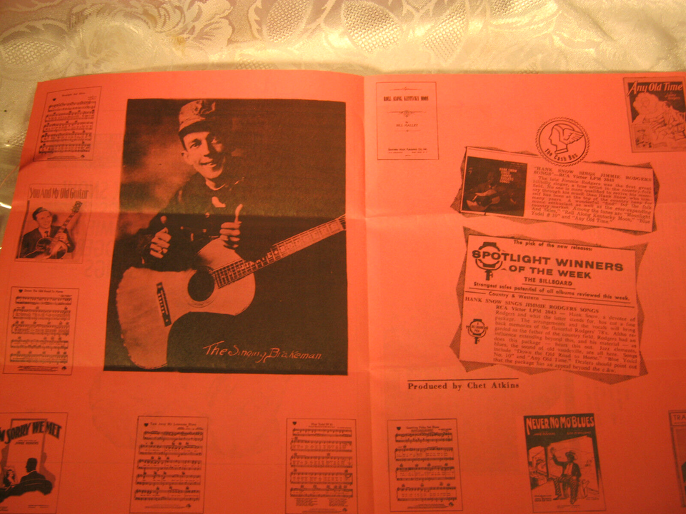 RCA Victor Hank Snow Sings Jimmie Rodgers Record Advertising paper ...
