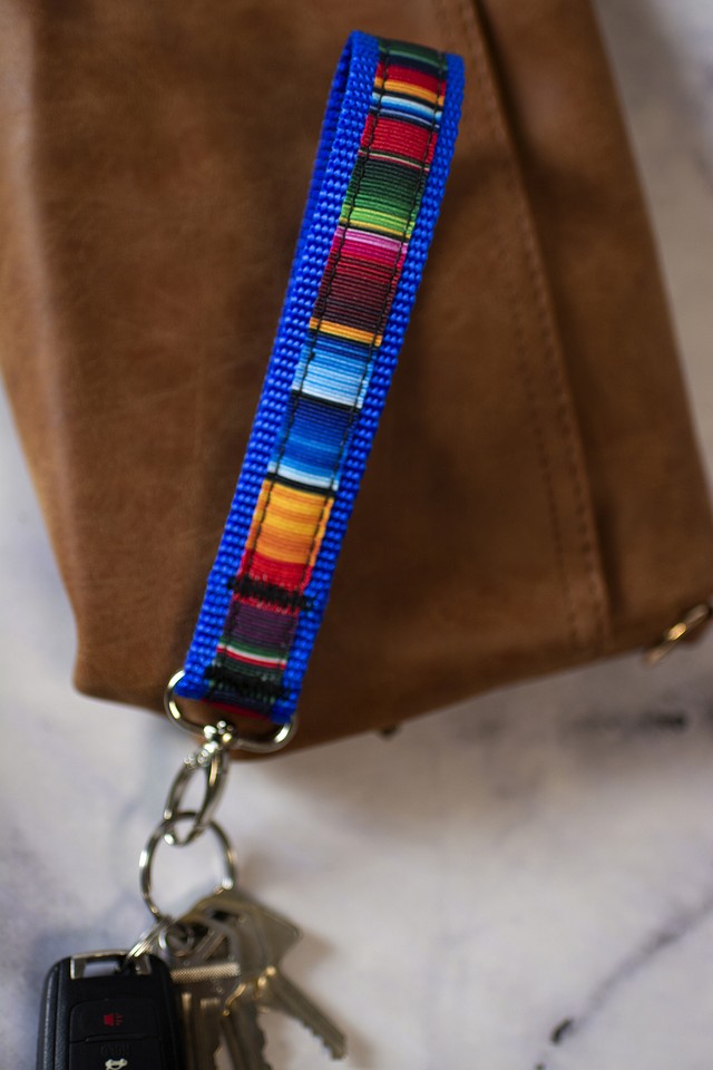 5/8 Inch Serape Ribbon on 1 Inch Bright Royal Blue Nylon Webbing, 20 ...