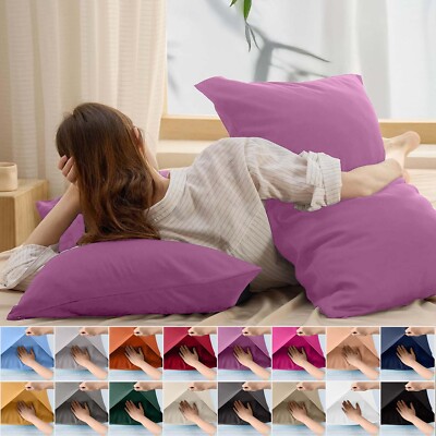 LARGE PILLOW CASES 2 X MICROFIBER HOUSEWIFE PAIR PACK PLAIN PILLOW ...