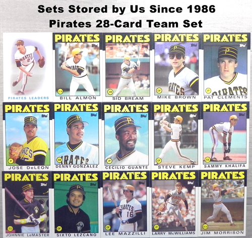 PITTSBURGH PIRATES (1) 1986 Topps 28-Card Team Set _ Stored by Us Since ...