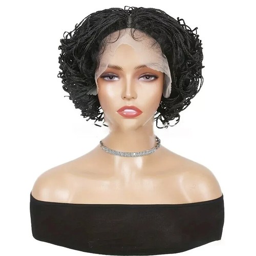Short Micro Box Braid Wigs for Black Women Full Lace Braided Wigs with ...