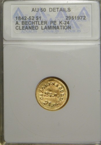 1842-52 August Bechtler $1 gold coin ANACS AU50 | eBay