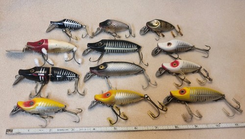 Vintage Lot Heddon River Runt Midget Digit Tiny Crankbait Fishing Lures ...
