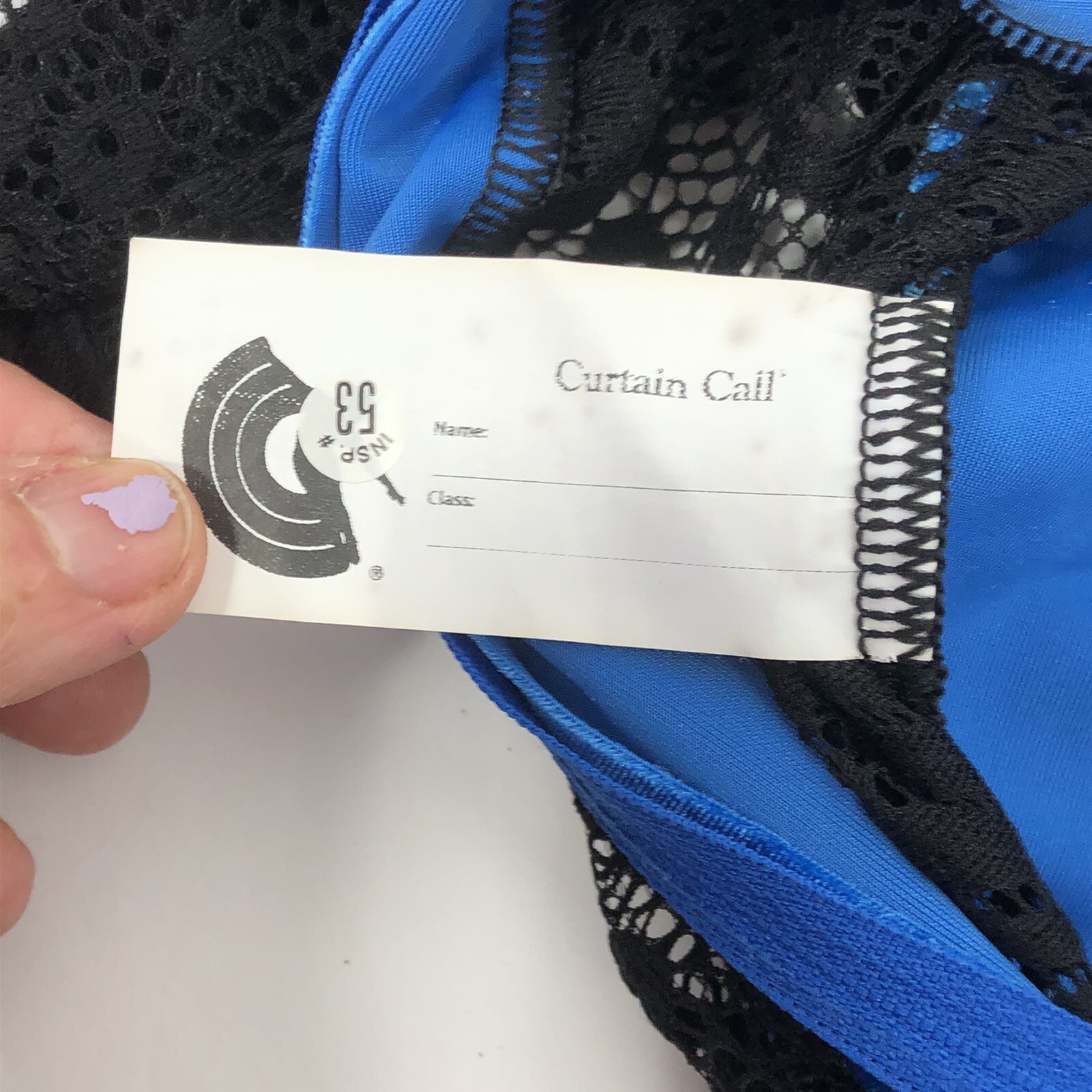 Curtain Call Costumes - Blue Velvet Stretch Lace Leot… - Gem