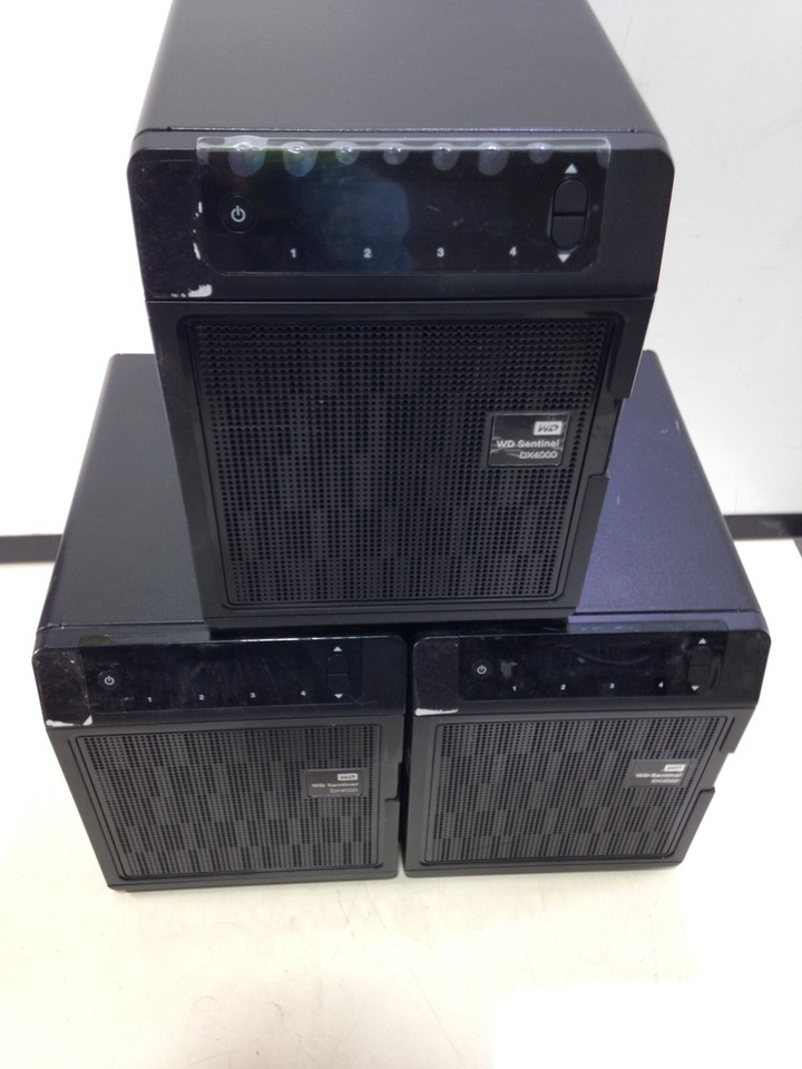 LOT OF 3: WD SENTINEL DX4000 FOUR DRIVE BAY NETWORK STORAGE SERVER - AS ...
