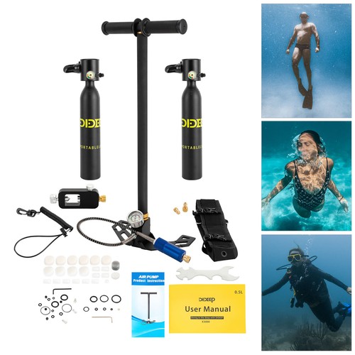0.5L Mini Scuba Diving Equipment Kit Underwater Breath Oxygen Tank Mask ...