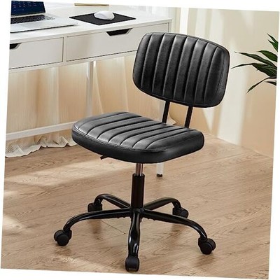 Small Office Desk Chair with Wheels Armless Comfy Computer Chair with ...