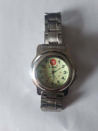 Geneva Quartz Men's Water Resistant Stainless Steel Back Watch | eBay