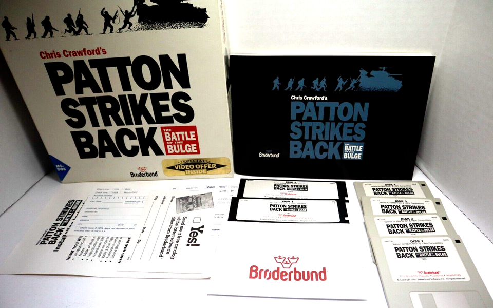 5.25" 3.5" Disk IBM PC Patton Strikes Back Battle of the Bulge War 1991 ...