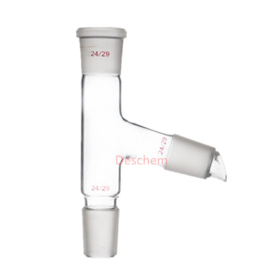 Three Way Adapter 24/29 75 Bend Glass Distillation Head Lab Chemistry ...