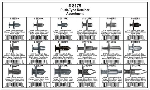 DISCO Shipped in 18 Hole Plastic Tray Push Type Retainer Assortment ...