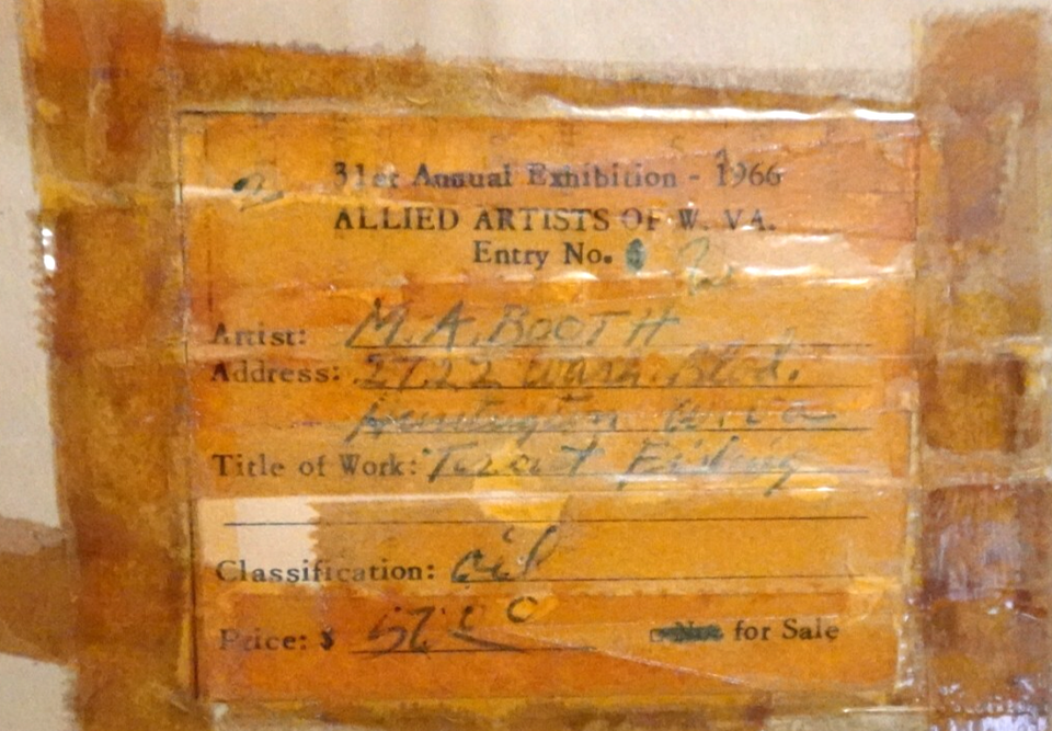 MELVIN A BOOTH "TROUT FISHING" ORIGINAL OIL ON BOARD LANDSCAPE PAINTING ...