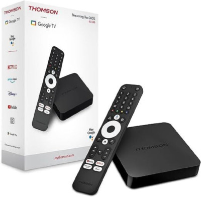 Thomson 4K Streaming Box Google TV, Voice Control, Chromecast Built-In ...