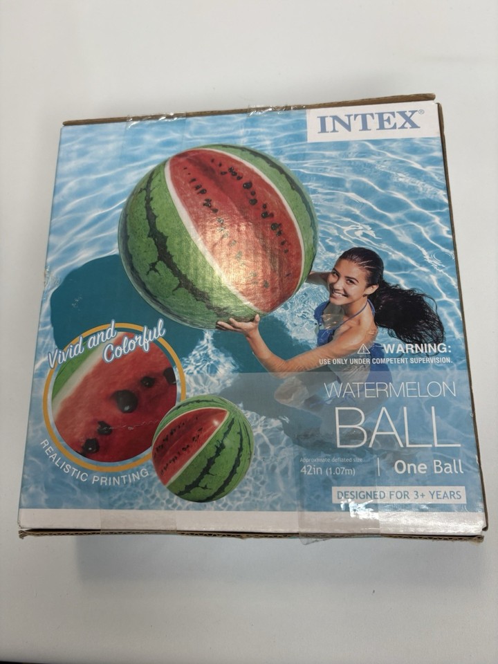 INTEX Inflatable 42" Jumbo Watermelon Beach Ball Pool Toy Summer NEW IN ...