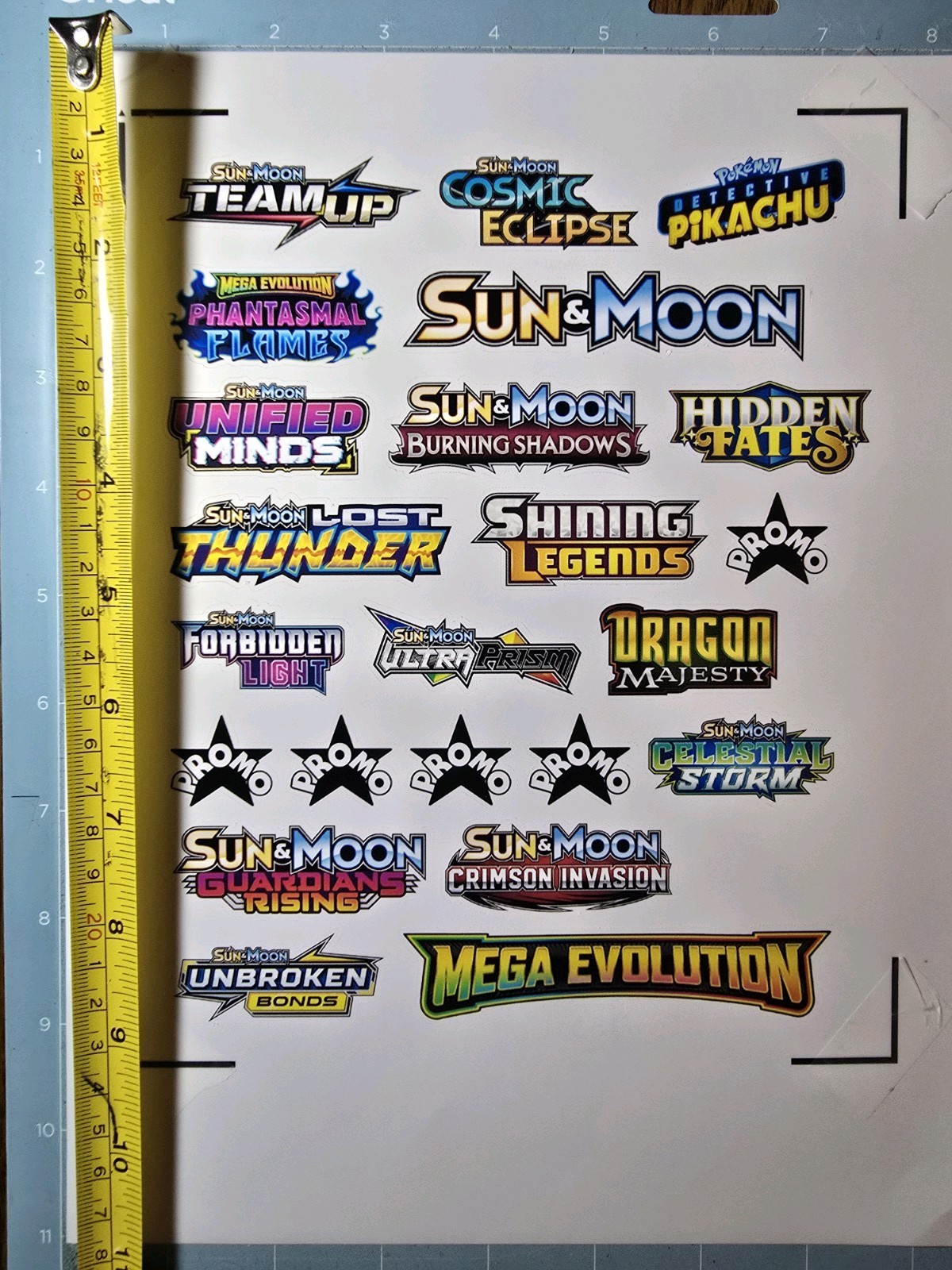 SUN & MOON Pokemon TCG Binder Stickers For Master Sets! 18 Stickers And ...