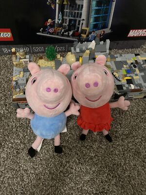 Peppa Pig Hug N' Oink Plush George & Peppa 7 1/2" Tall | eBay