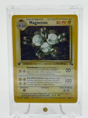 Pokemon Magneton 9/102 Set Base Rara Holo Prima Edizione Wizards ITA ...