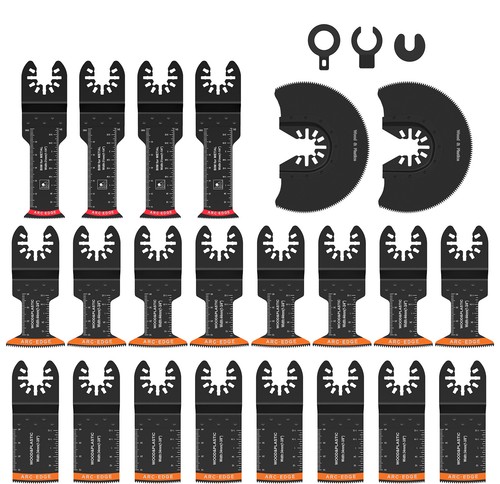 22Pcs Oscillating Saw Blades HCS Bi-Metal Arc Edge Sharp Wear Resistant ...