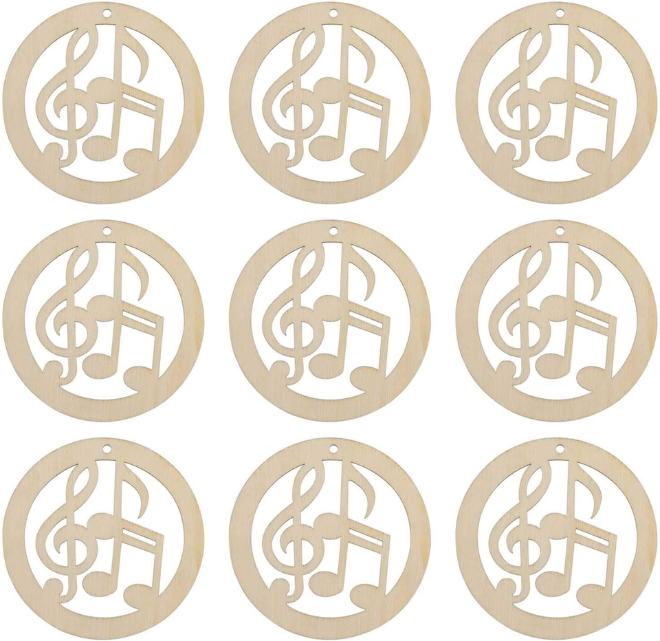 20Pcs Music Notes Shaped Wood DIY Craft Cutouts Musical Notes ...