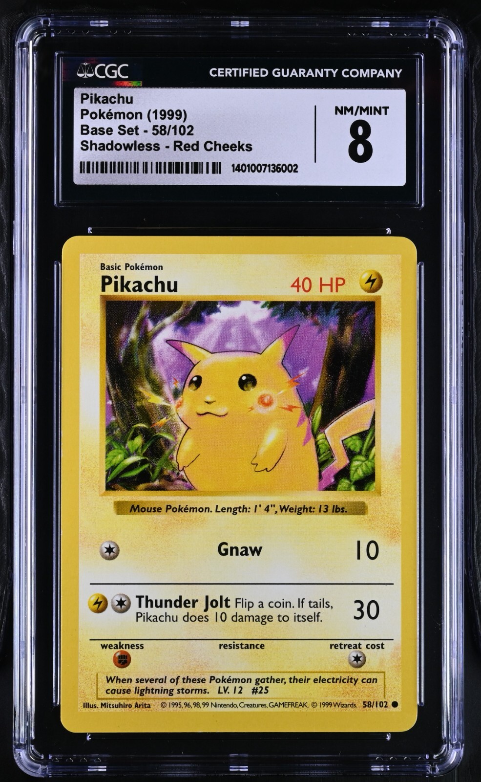 Pikachu 1999 Pokemon Game #58 Shadowless (Red Cheeks) Price Guide ...