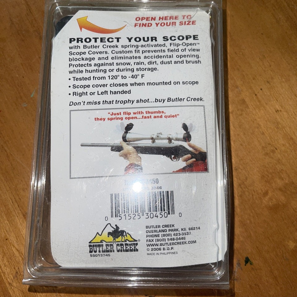 Butler Creek OBJECTIVE Lens Flip-Open Rifle/Shotgun Scope Cover Sizes ...
