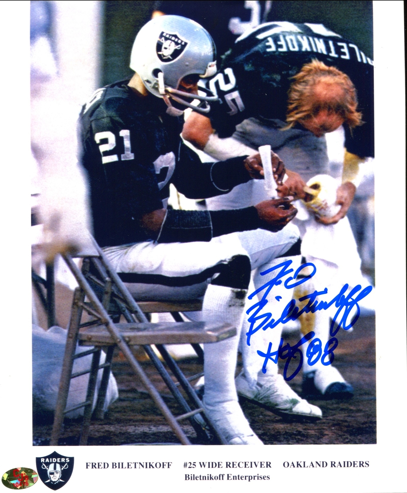 Fred Biletnikoff signed photo 8x10 Inscribed autograph "HOF 88" Raiders ...
