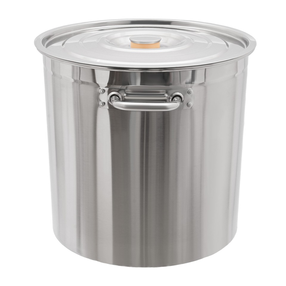 52L/55QT Stock Pot Stainless Steel Large Kitchen Soup Pot Big Cooking ...