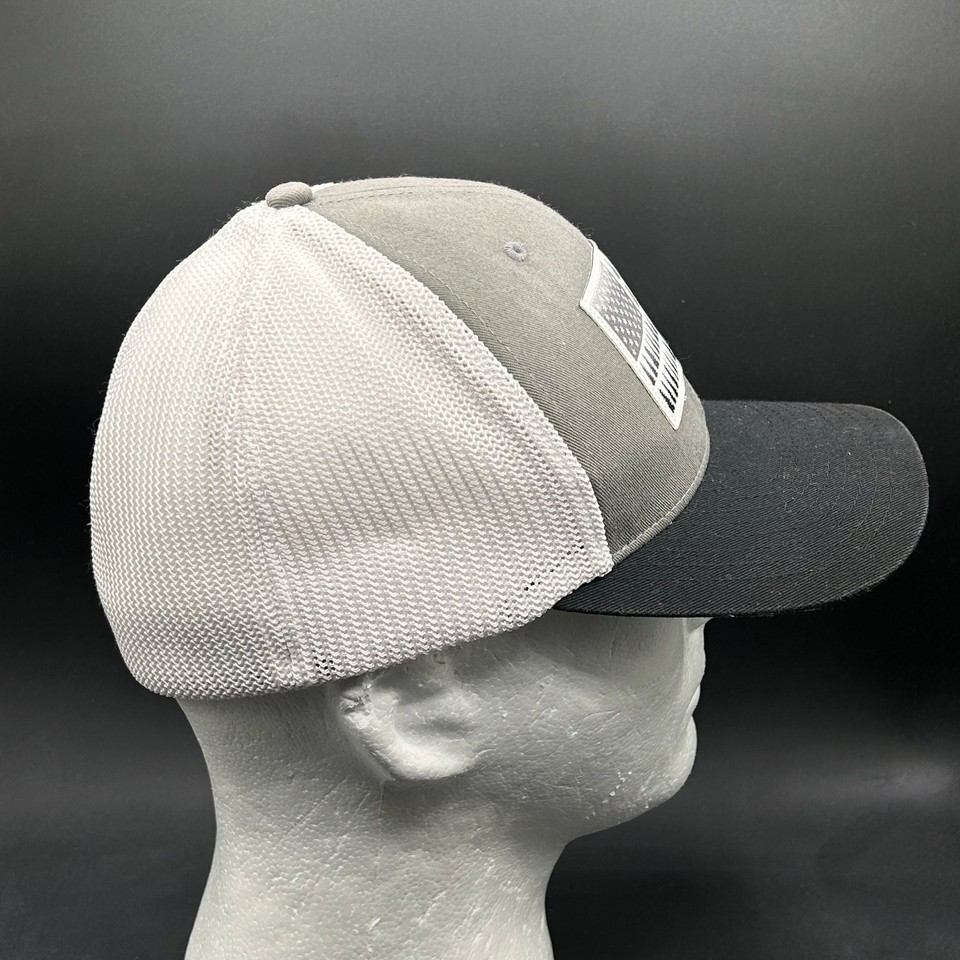 Columbia Hat Flexfit Men's Grey Black Mesh American Tree Flag Patch ...