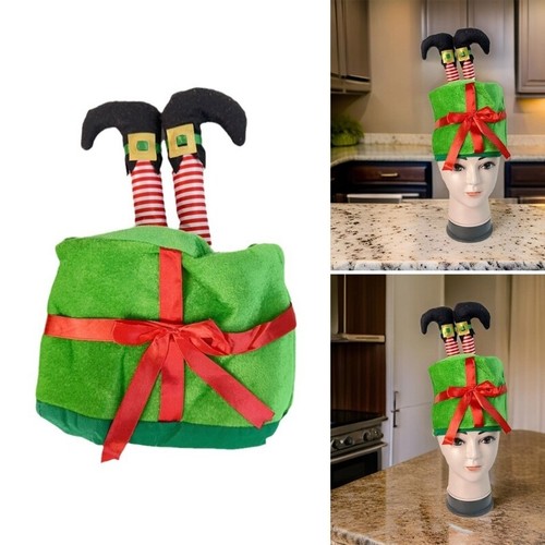 Christmas Present Hat with Ribbon Holiday Headwear Photo Props Supplies ...