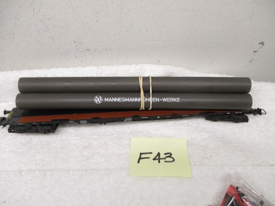 ROCO HO 46214 Flat Car W/Mannesmann Pipe Load F43 | eBay