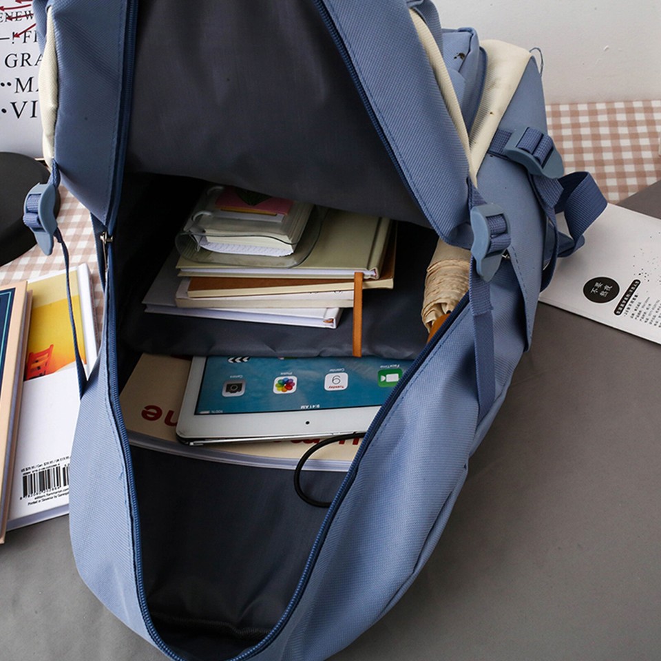 5Pcs School Backpack Set Girls Boys Student Bookbag Travel Messenger ...