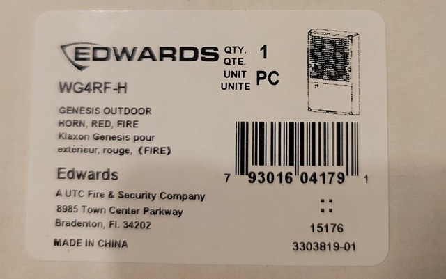 Edwards Signaling Wg4rf-h Gen OD Horn Red Fire for sale online | eBay