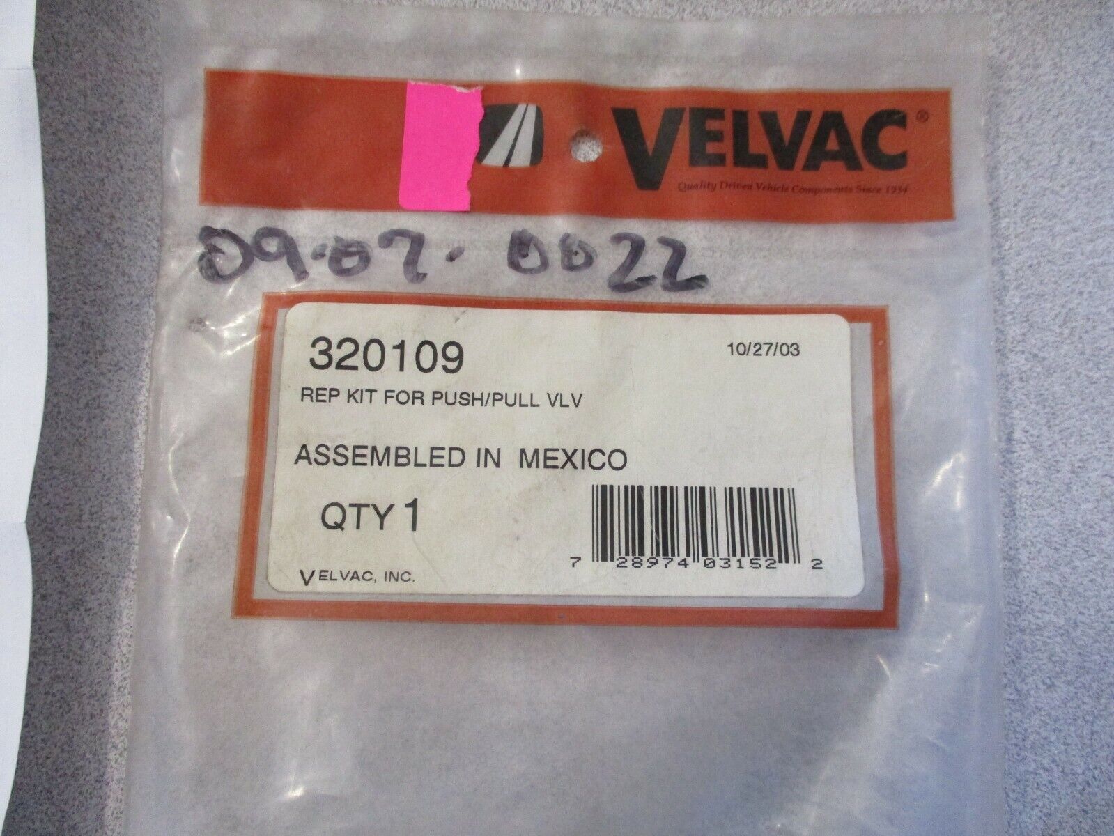 Velvac 320109 Repair Kit for Push/Pull Valve 2x for sale online | eBay