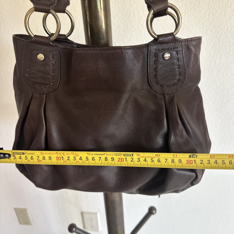 MIT MITTE Dark Brown Leather Purse Handbag Braided Straps | eBay