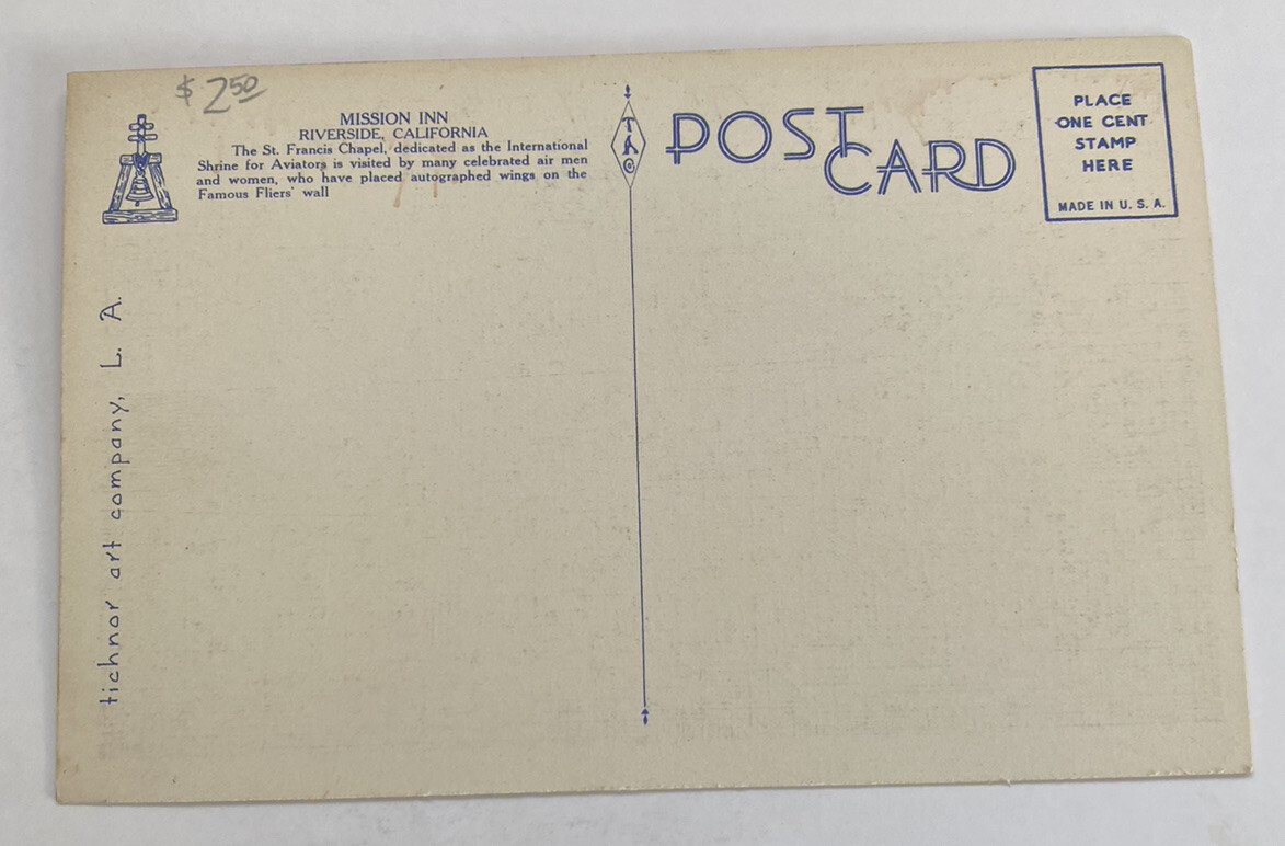 Riverside California Mission Inninterior Real Photo Postcard 1950s Ebay