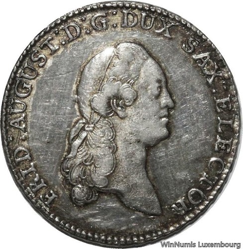 H1910 Rare German Saxony Albertinian 2/3 Thaler Frederick August III ...