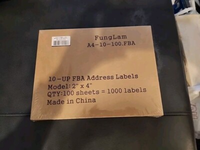1000 Shipping Address / FBA Labels / 10 Per Sheet 10UP 4"x2" 100 Sheets ...