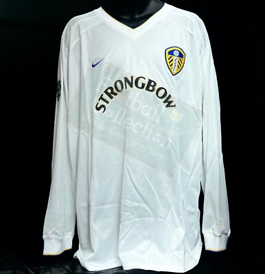 Leeds 2000/01 Player Issue Home Champions League Long sleeves Shirt # 9 ...