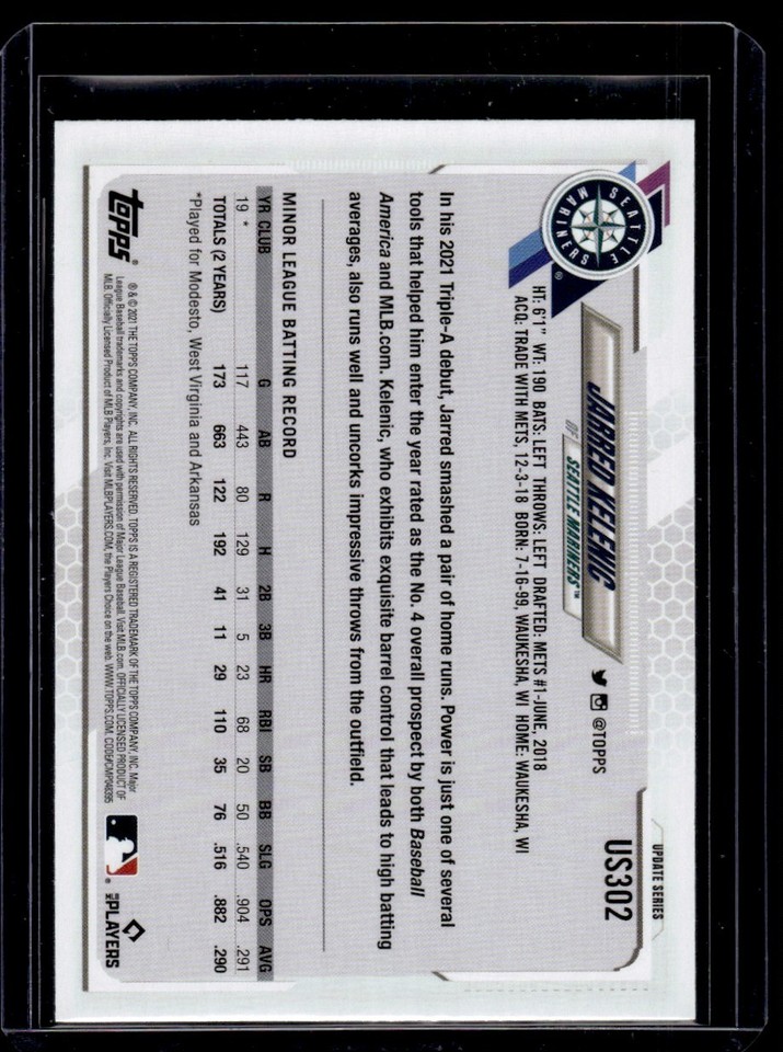 2021 Topps Update Series Jarred Kelenic RC Seattle Mariners #86A-JKE | eBay