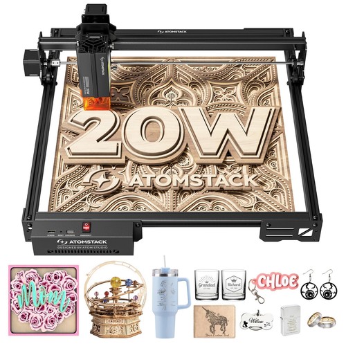 ATOMSTACK 20W Laser Engraver, A20PROV2 Laser Cutter, for Personalized ...