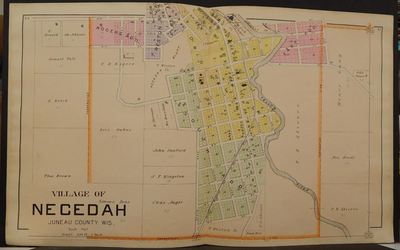 Wisconsin Juneau County Map Necedah 1898 2-Double Pages Y10#78 | eBay