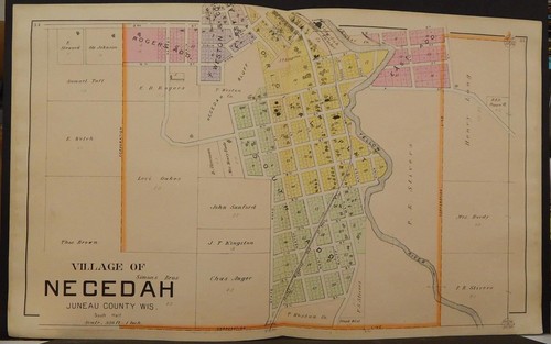 Wisconsin Juneau County Map Necedah 1898 2-Double Pages Y10#78 | eBay