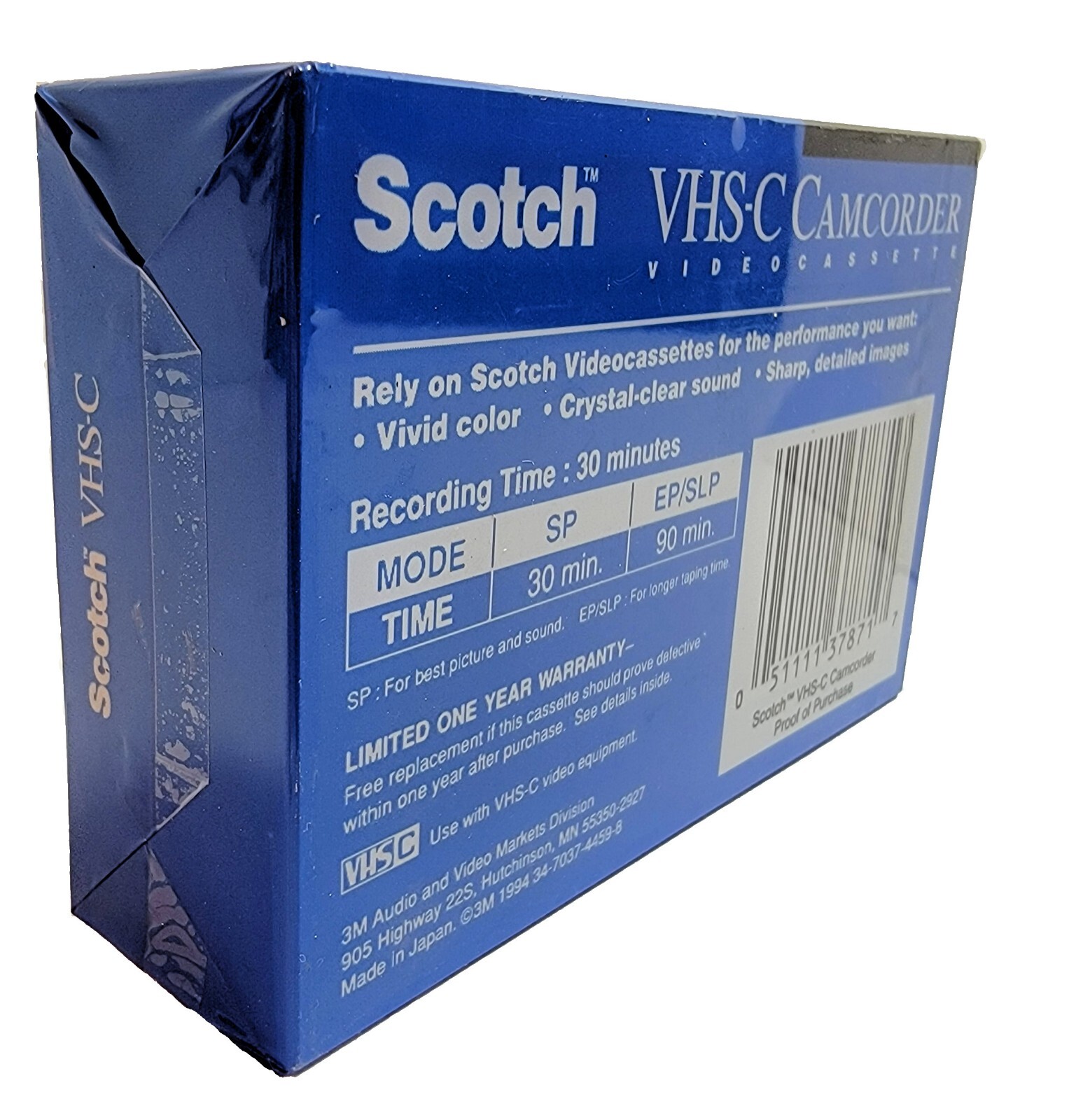 4 Scotch 30 Minute 3m Vhs-c Camcorder Video Cassette Tapes - Tc-30 for ...
