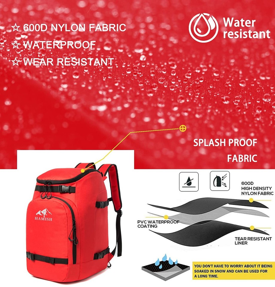 Hamish Ski Boot Bag,50L Waterproof Ski Boots Bag Backpack,Snowboard ...