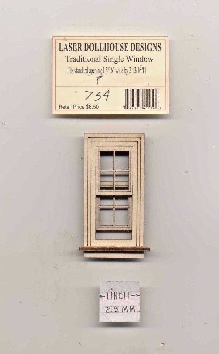 Half 1/24 Scale - Traditional Single Window LD0734 dollhouse miniature ...