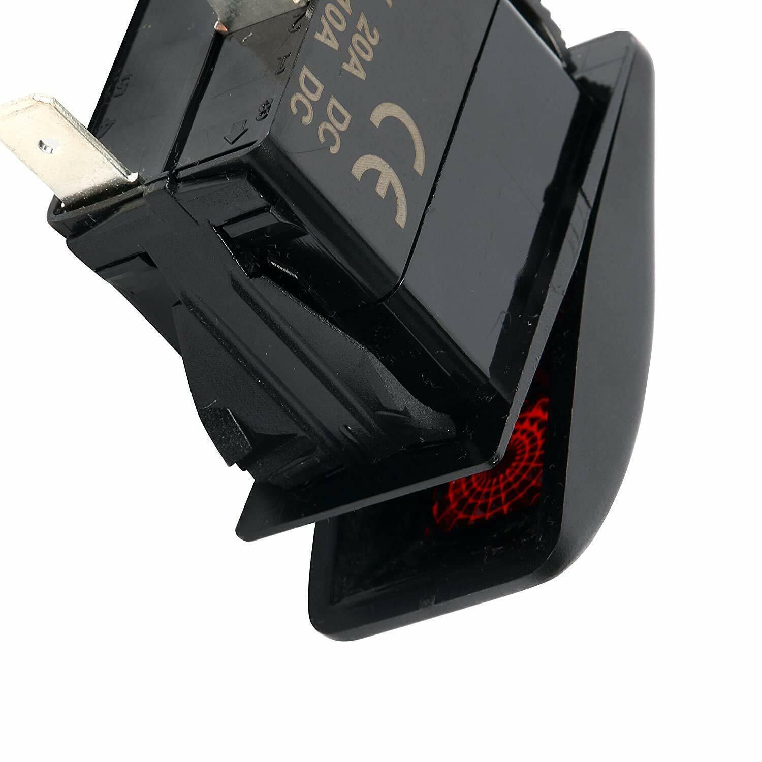 4Pack 12V 20 Amp Red LED On/Off Boat Marine SPST 3P Rocker Switch with ...