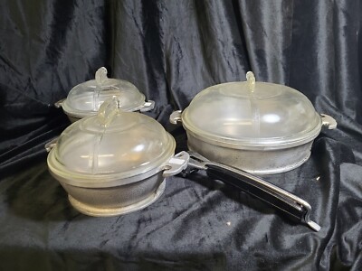 Vtg Guardian Service 3pc Hammered Pots With Lids Detatchable Handle | eBay