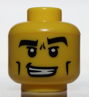 Lego Yellow Head Cheek Lines Thick Furrowed Brow Pattern Karate Minifig ...