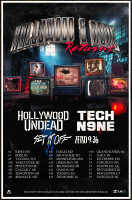 HOLLYWOOD UNDEAD TECH N9NE SET IT OFF ZERO 9:36 Tour 2025 Ltd Ed New ...