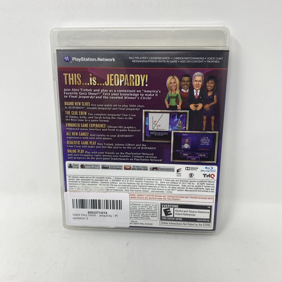 Jeopardy (Sony PlayStation 3, 2012) PS3 Complete CIB 854436004879 | eBay